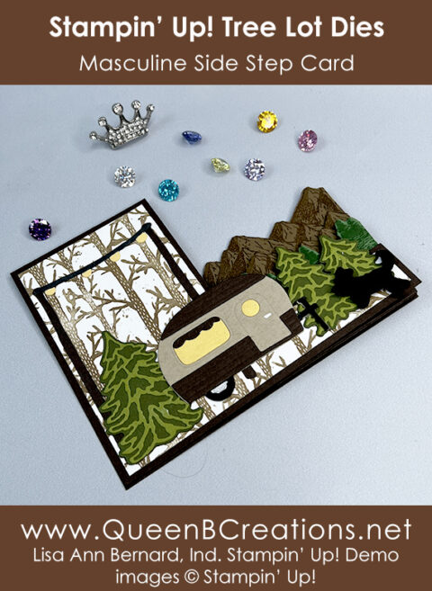 Tree Lot Dies Masculine Side Step Card | Queen B Creations