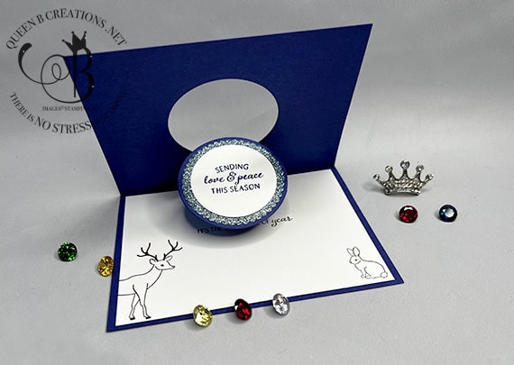 Peaceful Deer Circle Pop-Up Flip Card | Queen B Creations